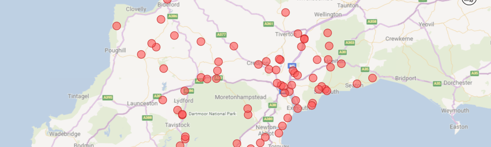 Map of locations with a Community Emergency Plan | Devon Communities ...